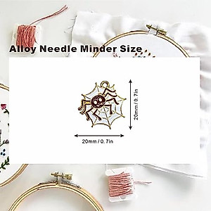 Halloween Black and White Spider Web Cross Stitch Needle Minder, Needle Minder Magnetic, Needle Holder for Cross Stitch, Sewing, Embroidery and Needlework Accessories, Enamel and Magnetic（2 PCS）