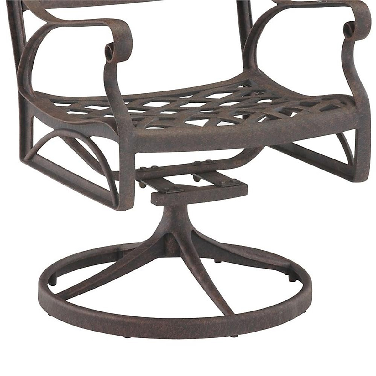 Afuera Living Traditional Aluminum Outdoor Swivel Rocking Chair in Bronze