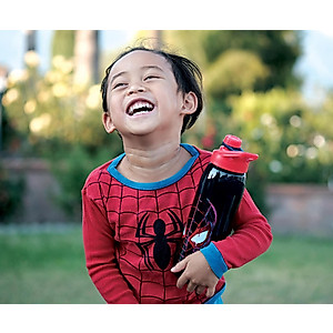 Marvel Spider-Man Miles Morales 28-Ounce Sports Water Bottle | BPA-Free Plastic Water Jug With Leakproof Screw-Top Lid And Flip-Up Cap | Hydration For Outdoor Activities, Gym Fitness Gifts