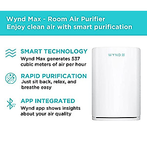 Wynd Max Home Air Purifier - App and Alexa Enabled, Smart Purification - HEPA Filter - Ideal for Home, Office, Large Spaces - 1200 sqft…