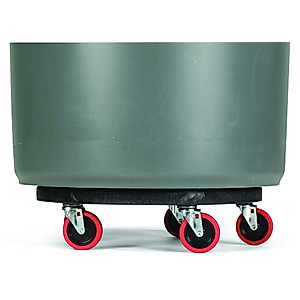 Rubbermaid Commercial FG264043 HDPE Brute Quiet Dolly for Container, 250 lbs Capacity, 18.25" Diameter x 6.63" Height, Black