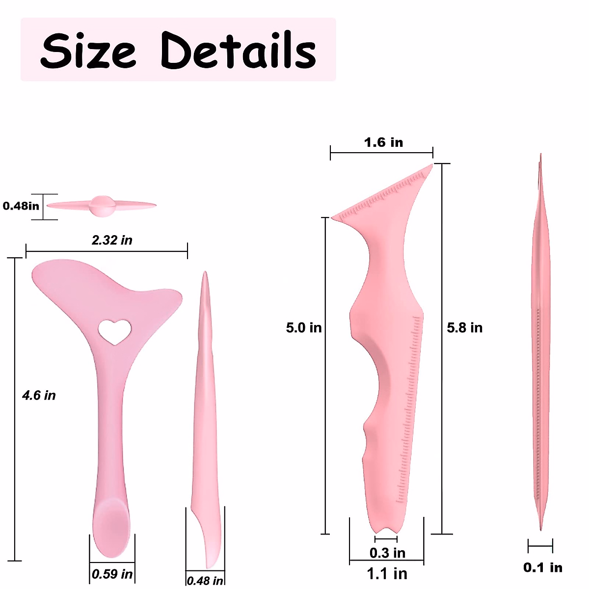 2 Pcs Eyeliner Stencils Wing Tips, Eyeliner Eyeshadow Stencils, Silicone Eyeliner Tool, Multifunctional Eye Makeup Tool, Lipstick Wearing Aid Reusable Smoky Eyeshadow Applicators for Beginners