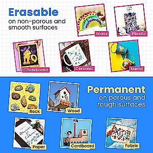 Chalkola Liquid Chalk Markers & Metallic Colors Pack of 16 Chalk Pens - For Chalkboard, Blackboards, Window, Glass, Bistro | 6mm Reversible Bullet & Chisel Tip Erasable Ink