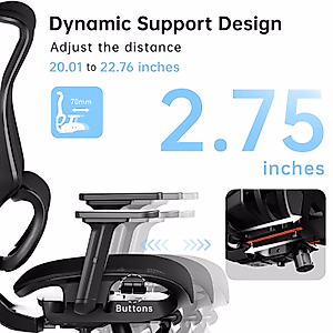 JOYFLY Ergonomic Office Chair with Footrest, Mesh Home Office Chair with Foot Rest, High Back Computer Chair with Lumbar Support, Wide Task Office Chairs for Heavy People, 450lbs, Adults, Black