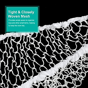 Dimeho Stuffed Animal Storage Hammock, Corner Hanging Stuffed Animal Net or Hammock Jumbo Toy Hammock Teddy Bear Stuff Animals Plush Toy Holder for Room Decor with Hooks Expands 5.5 feet (White)