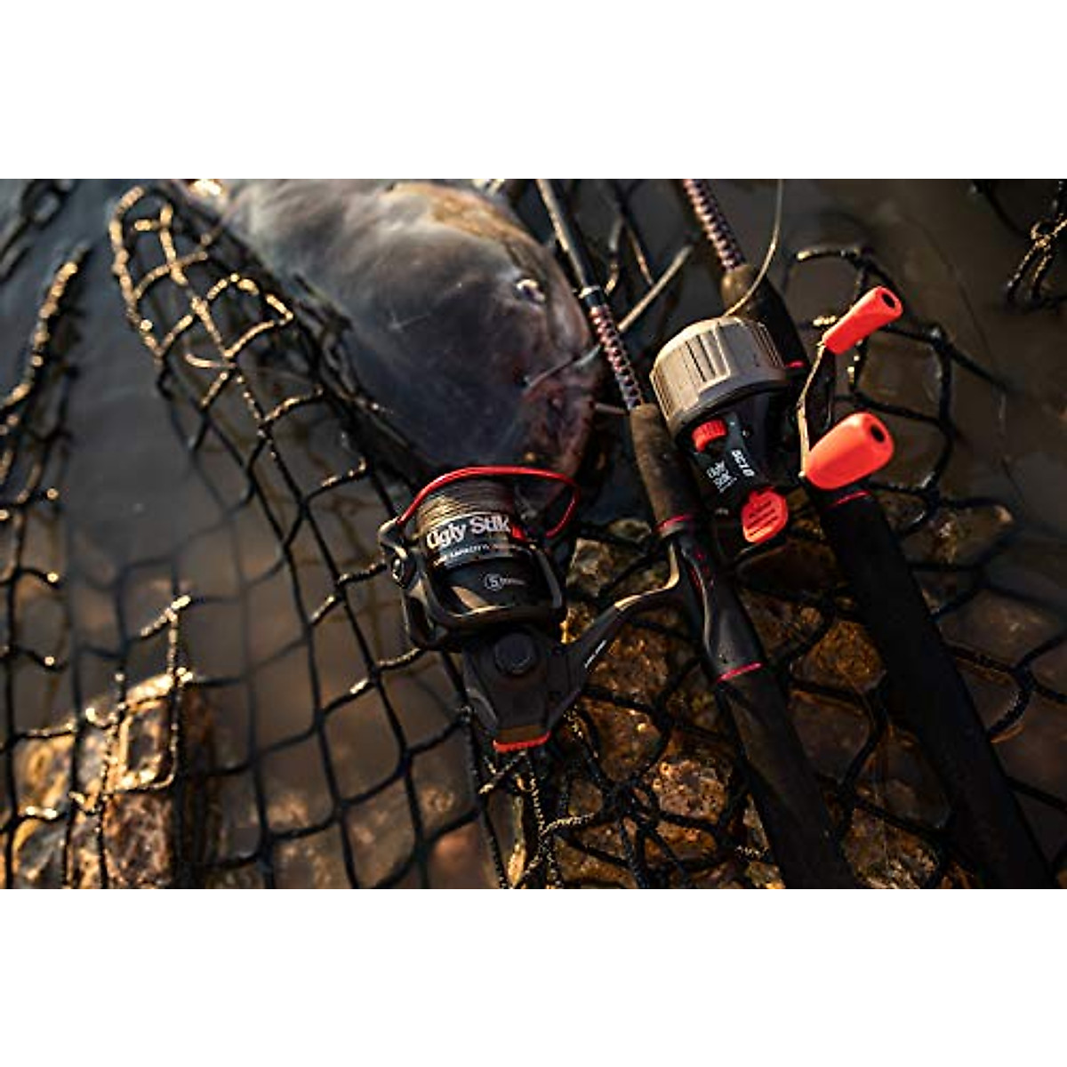 Ugly Stik Ugly Tuff Spinning Spinning Reel, Size 25, 5 Stainless Steel Ball Bearing System, Oil Felt Front Drag Drag, Max of 16.5lb I 7.5kg, Black