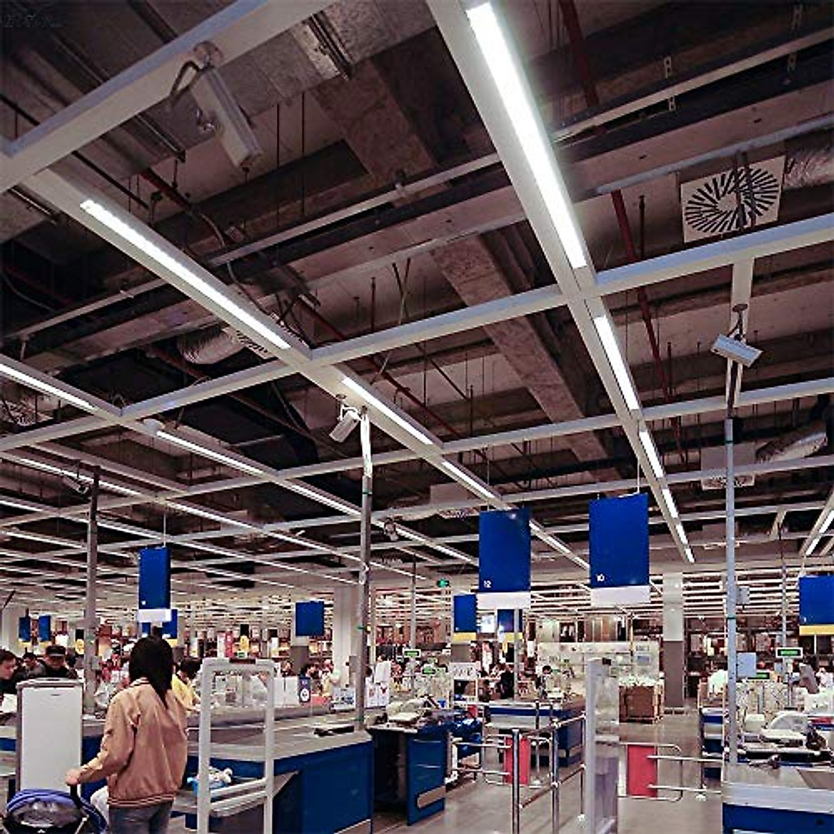 Barrina 8 Foot LED Bulbs, 44W 5500lm 6500K, Super Bright, T8 T10 T12 LED Tube Lights, FA8 Single Pin LED Lights, Clear Cover, 8 Foot LED Bulbs to Replace Fluorescent Light Bulbs (Pack of 12)