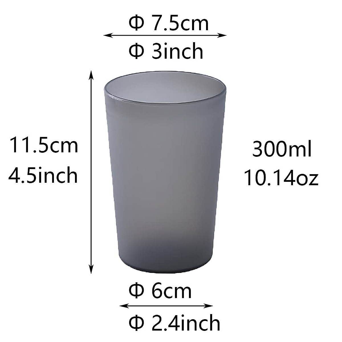 RabyLeo Simple Toothbrush Cup Household Washing Cup Couple Toothbrush Cup Large Capacity Cup (300 ml). (Translucent Black & White)