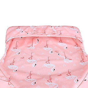 LUXJA Baby Waterproof Sleeved Bib, Long Sleeve Bib for Toddler (6-24 Months), Flamingo