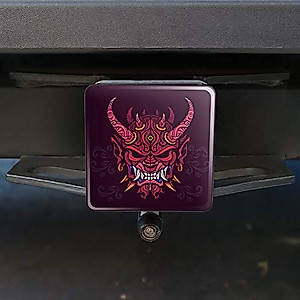 Japanese Horned Demon Mask Oni Tow Trailer Hitch Cover Plug Insert