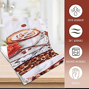 Lobyn Value Pack Kitchen Towel Oven Mitts and Pot Holders Sets, Pot Holders and Oven Mitts Sets, Kitchen Mittens and Pot Holder Set, Potholder Set, Mittens Kitchen Coffee Design
