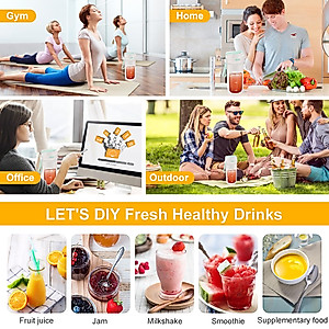 Portable Blender, Personal Blender for Shakes and Smoothies, Updated 10 Blades 500ml large Capacity Smoothie Blender and USB Rechargeable with Straw for Travel,Office and Gym…