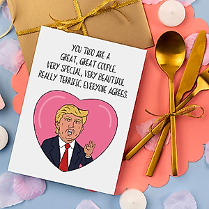 Bhiosng Funny Wedding Card for Friend, Wedding Gift, Humor Bridal Groom Shower Card, Wedding Congratulations Card, Engagement Card for Couple, Wedding Congrats Card for Bride Groom