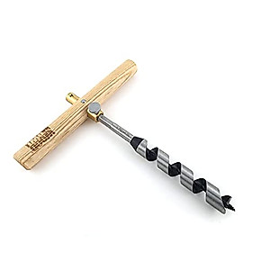 Woodowl BCH-Set 6-Piece Bushcraft Survival Auger Kit with T-Handle and 5 Auger Bits in Tool Roll