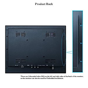 iChawk 12.1'' inch PC Monitor 1024x768 4:3 AV RCA BNC HDMI-in VGA Built-in Speaker Remote Control Monitor LCD Screen for PC Display with USB Interface Small Video Player Pluggable U-Disk W121MN-592