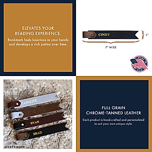 Personalized Leather Bookmark | Great Gifts for Readers! | 6" x 1" Dimensions | Two-Tone, Genuine Leather, Customized, Monogrammed | Made in USA | Free Shipping