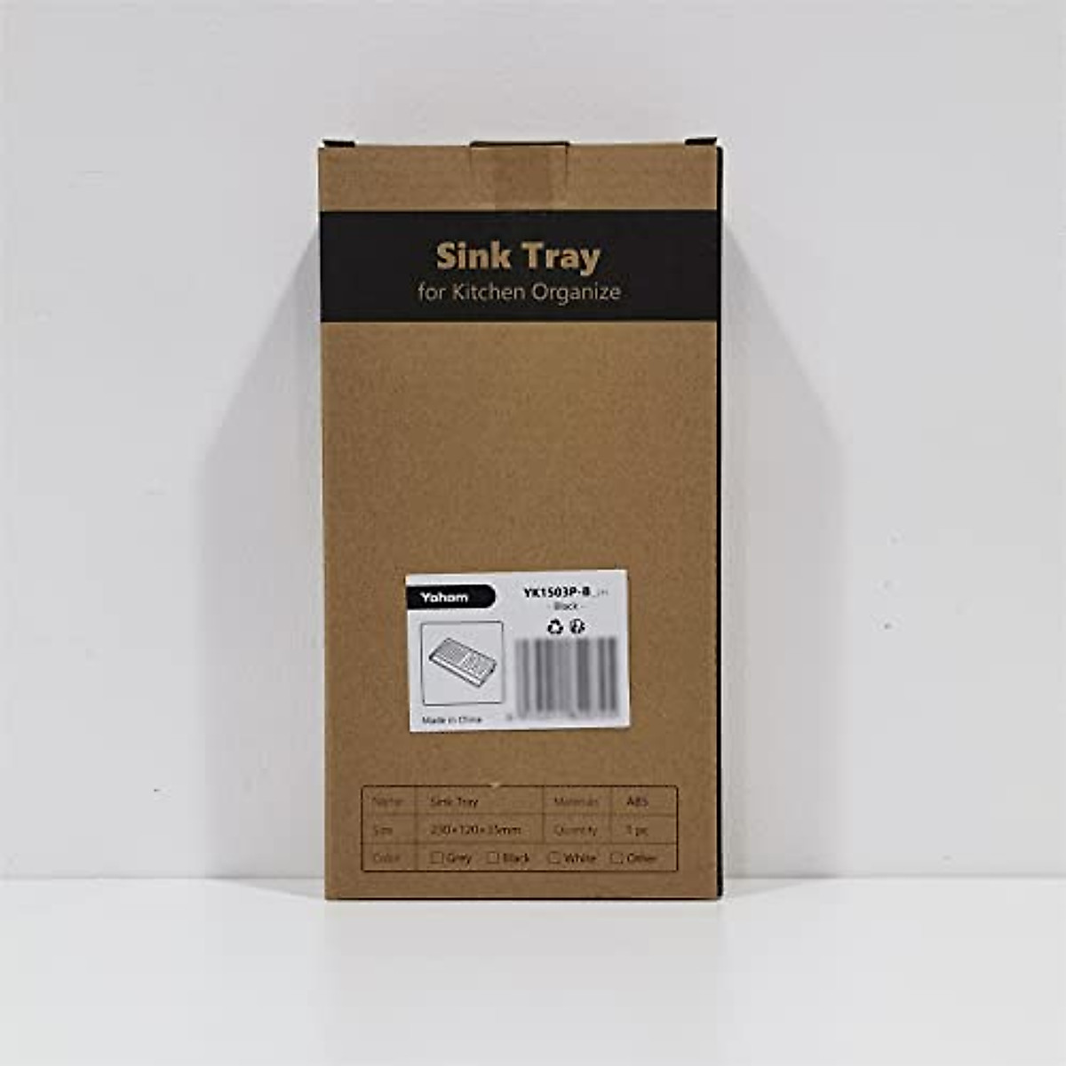 YOHOM Black Suction Cup Sponge Holder for Kitchen 2-in-1 in Sink Dish Rag Holder for Undermount Sink Plastic Scrubber Sponge Tray Organizer, Installation Size 9.06" L x 3.15" W