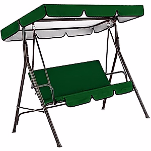 BTURYT Waterproof Patio Swing Canopy Cover Set, Swing Canopy Replacement, Windproof Waterproof Anti-UV Top Cover for Patio Swing 2-3 Seat Chair Sunshade(top Cover + Chair Cover)