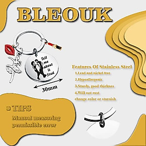 BLEOUK Greese Musical Inspired Keychain Movie Fans Gift Theater Gifts Gift For Her Tell Me About It Stud (Tell me about it Stud)