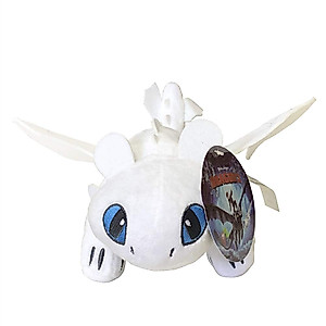 How to Train Your Dragon 10" Light Fury Plush Toy - Toothless Stuffed Animal Doll, Defenders of Berk by Yamadura