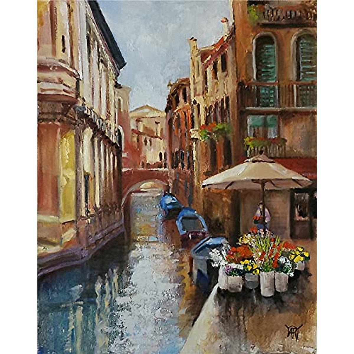 Flowers in Venice - Venice, Italy by Internationally Renowned Painter Yary Dluhos