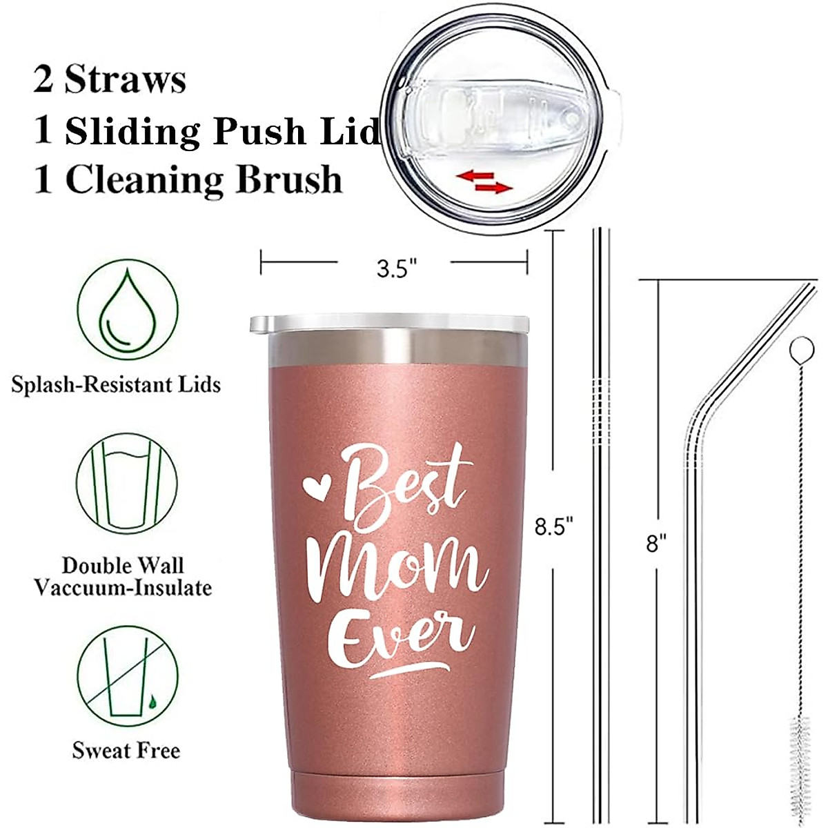 Kpafig Funny Gifts for Mom from Daughter Son Kids, Birthday, Christmas, Mothers Day Gifts for Mother in Law, Wife, First Time, New Mom - Mug Tumbler Cup 20oz