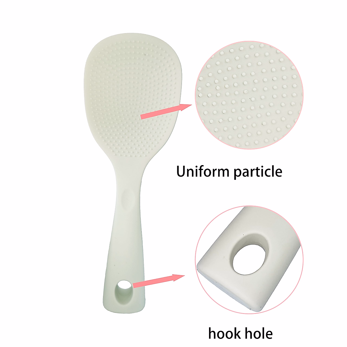 Minchsrin 2Pcs of Silicone Rice Ladle Rice Serving Spoon Easy To Clean Rice Spoon for Electric Rice Cooker Rice Paddle for Kitchen (Cream)