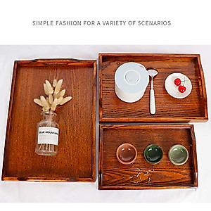 OLDMANSHOP Bamboo Wood Serving Tray with Holders, Multipurpose Portable Breakfast Tray Laptop Bed Tray for Eating, Reading, Working