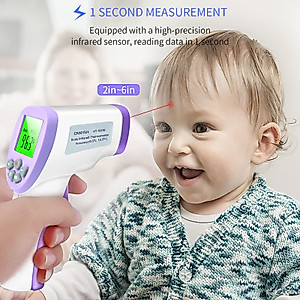 Forehead Thermometer, Non-Contact Infrared Adult and Child thermometers, with Fever Alarm, Accurate Reading and Memory Function, for Indoor and Outdoor use, 1 Second Results