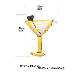 JDOQOKJ Martini Balloon for Party Decoration margarita balloons Aluminum film for Bachelorette Party Dirty Martini Themed Party Decorations Cocktail Balloon Bikinis and Bachelorette Party(2pcs)