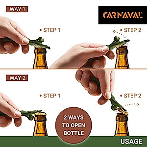 CARNAVAL Green Army Man Bottle Opener - Unique Funny Bottle Opener Bartender Compatible As Coke Bottle Opener - Metal Bottle Opener Man - Mini Soldier Bottle Opener - Creative Cool Bottle Opener