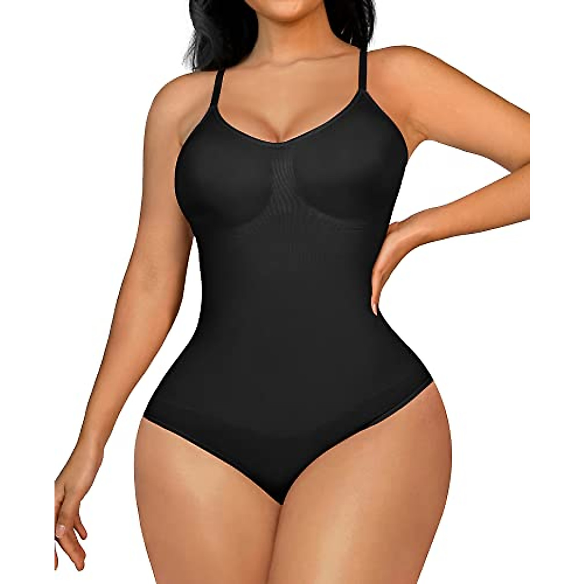 Yefecy Bodysuit Shapewear for Women Tummy Control Seamless Body Shaper Faja Tops Butt Lifting Full Body Shapewear Black XL-2XL