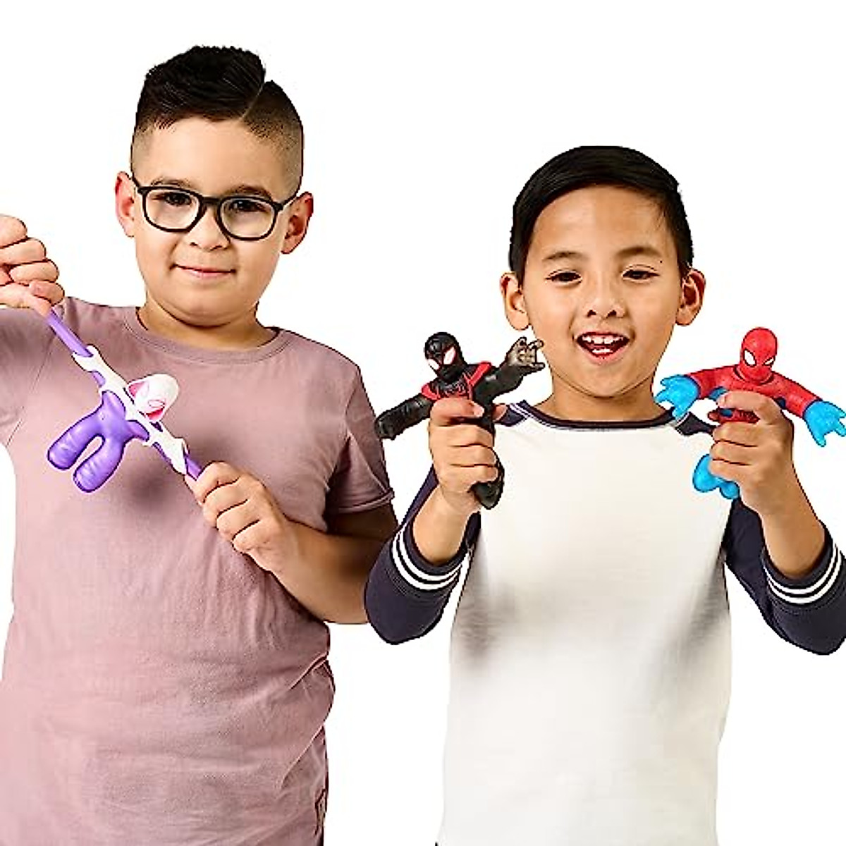 Heroes of Goo Jit Zu Goo Shifters Marvel Spider-Man Strike Pack. 3 Exclusives: Amazing Agility Spider-Man, Stretch Strength Ghost Spider and Goo Shifter Venom Blast Miles Morales | Amazon Exclusive