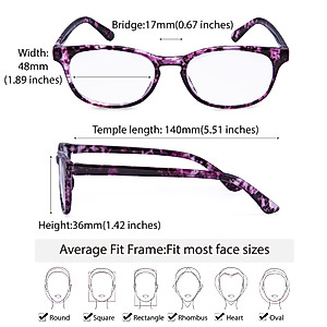 EYEGUARD Reading Glasses 4 Pack Quality Fashion Colorful Readers for Women
