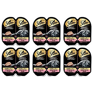 Sheba Perfect Portions Premium Cat Food - Cuts In Gravy - Gourmet Salmon Entrée - Net Wt. 2.6 OZ Per Container - Pack of 6 Containers