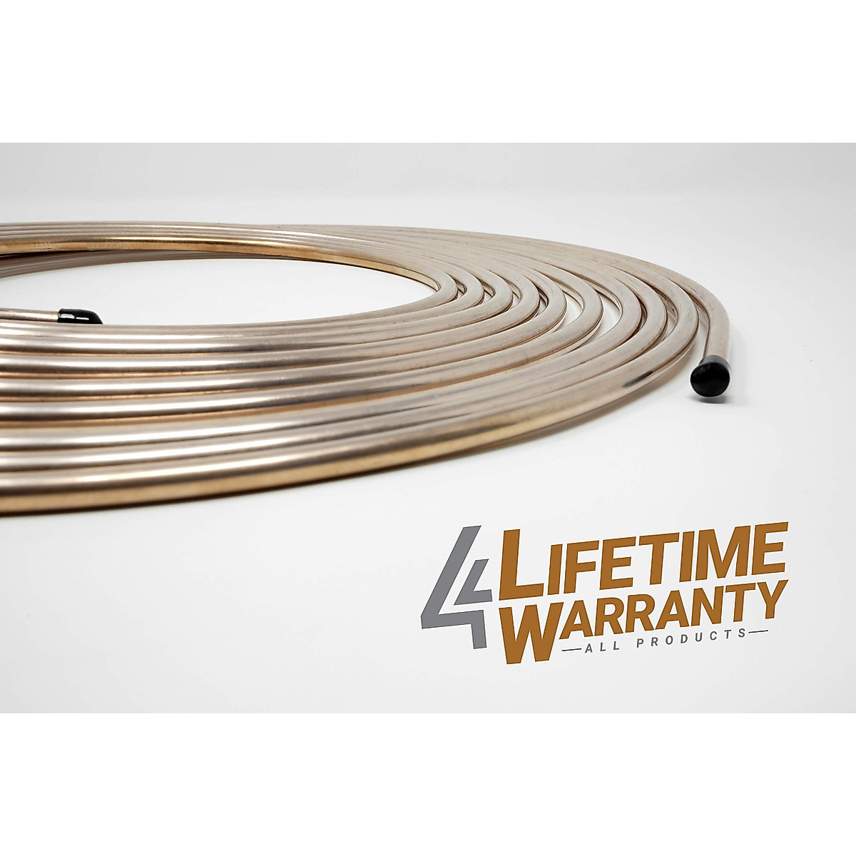 4LIFETIMELINES - 1/4" x 25' True Copper-Nickel Alloy Non-Magnetic, Brake Line Tubing Coils and Fittings, 2 Complete Kits, Brake Line Roll and Fittings, Copper Nickel Tubing, Fuel Line Repair