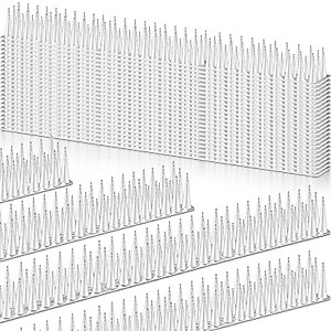 Geetery 48 Pack Bird Spikes Bulk Transparent Plastic Bird Spikes for Small Birds Squirrel Pigeon Spikes Bird Spikes for Animal Outdoor, Fence Spikes for Garden Wall Railing Roof