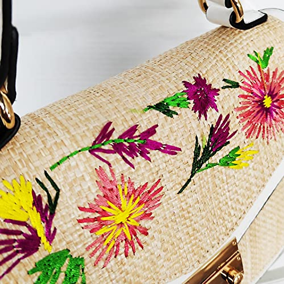 Style Strategy Embroidered Floral May straw crossbody bags for women for women satchel bags for summer