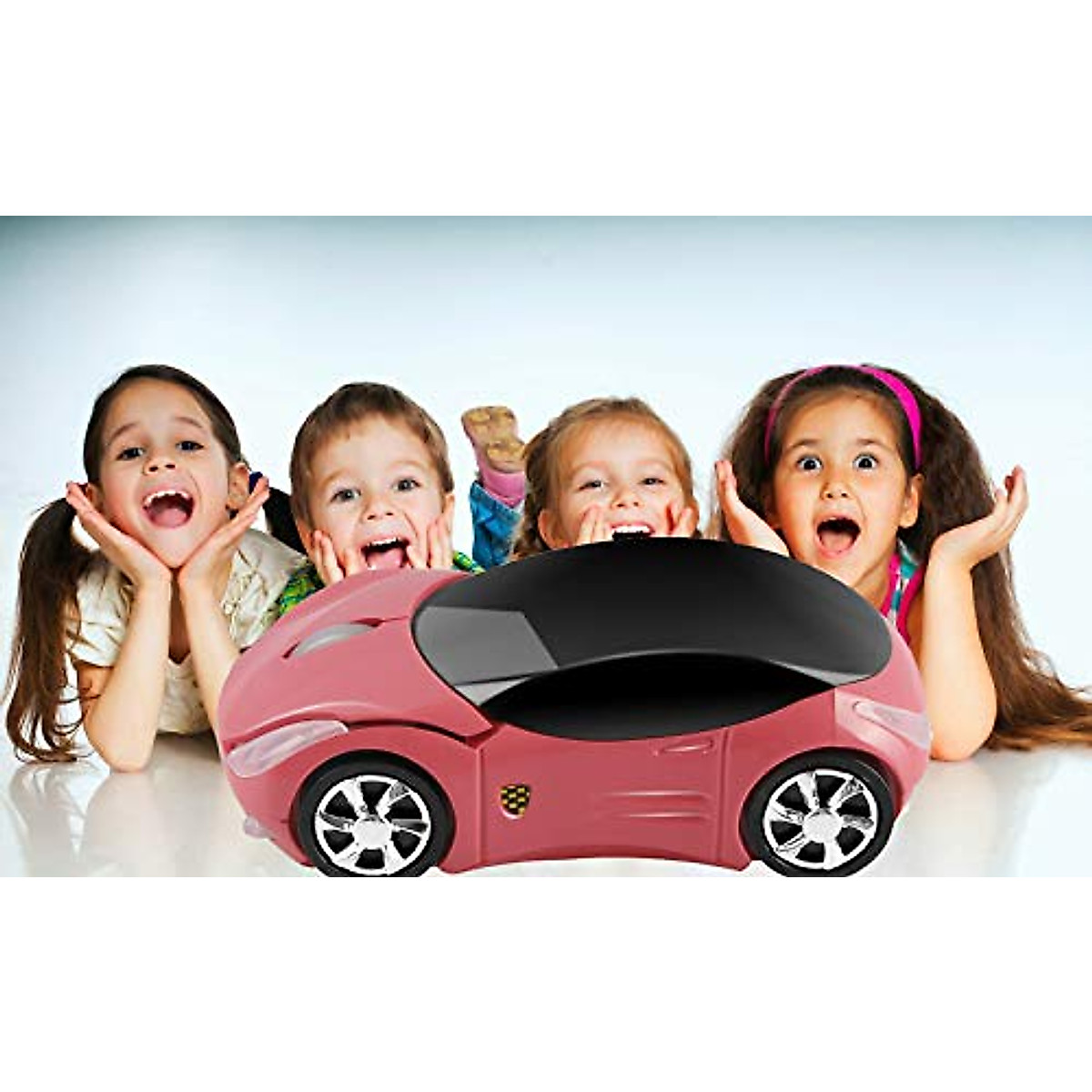 Wireless Mouse Cute Sport Car Shape Mouse Optical Ergonomic Gaming Mice Mini Small Office Mouse Gift for Boy Girl Men Women Kids Mom Dad with USB Receiver for PC Laptop Computer Mac,1600DPI 3 Buttons