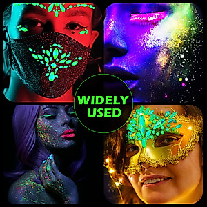 14 Sheets Glow in The Dark Face Jewels Body Gems and Chunky Glitter Noctilucent Halloween Party Makeup Self Adhesive Luminous Face Rhinestone Tattoo Stickers