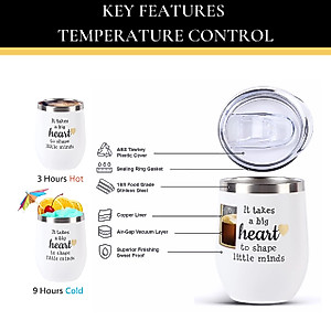 MARKHA Teacher Appreciation Week Gifts for Women Tumbler Cup - Best Teacher Gifts for Women - Cool Gifts for Teachers Women/Men Stainless Steel Teacher Tumbler with Straw and Lid - 12 oz