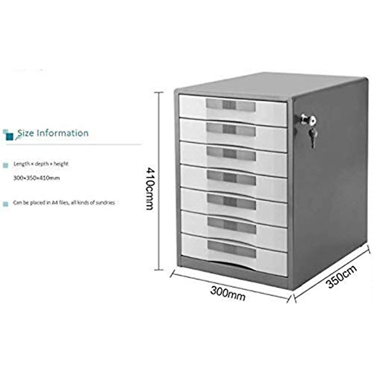SHABOZ File Cabinets Flat 7 Drawers Innovation Charming Design Light Grey Office Organizer File Holder Desktop Manager Home Office Furniture