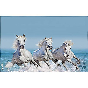 Tervis White Horses Insulated Tumbler with Wrap and Lid, 16 oz Tritan, Clear