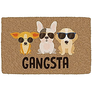 NACH HA-1768299 Entryway Door Mat, 100% Coconut Coir Doormat, Gangsta, Natural (18x30 in), by North American Country Home