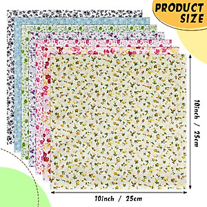 Macarrie 35 Pcs 100% Cotton Fabric Quilting Patchwork Fabric Fat Quarter for Sewing Quilting Squares Fabric Bundles Floral Printed Sewing Supplies for Quilting Patchwork (10 x 10 Inch)