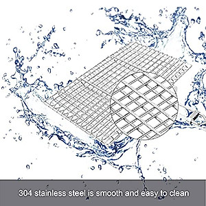 Odowalker Barbeque Basket, Portable BBQ Grilling Basket with Long Handle, Grilling Basket Stainless Steel for Fish Vegetables Steak Shrimp Chops Outdoor Grill Tool