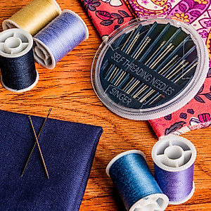 SINGER 00290 Self-Threading Hand Sewing Needles, Assorted, 15-Count