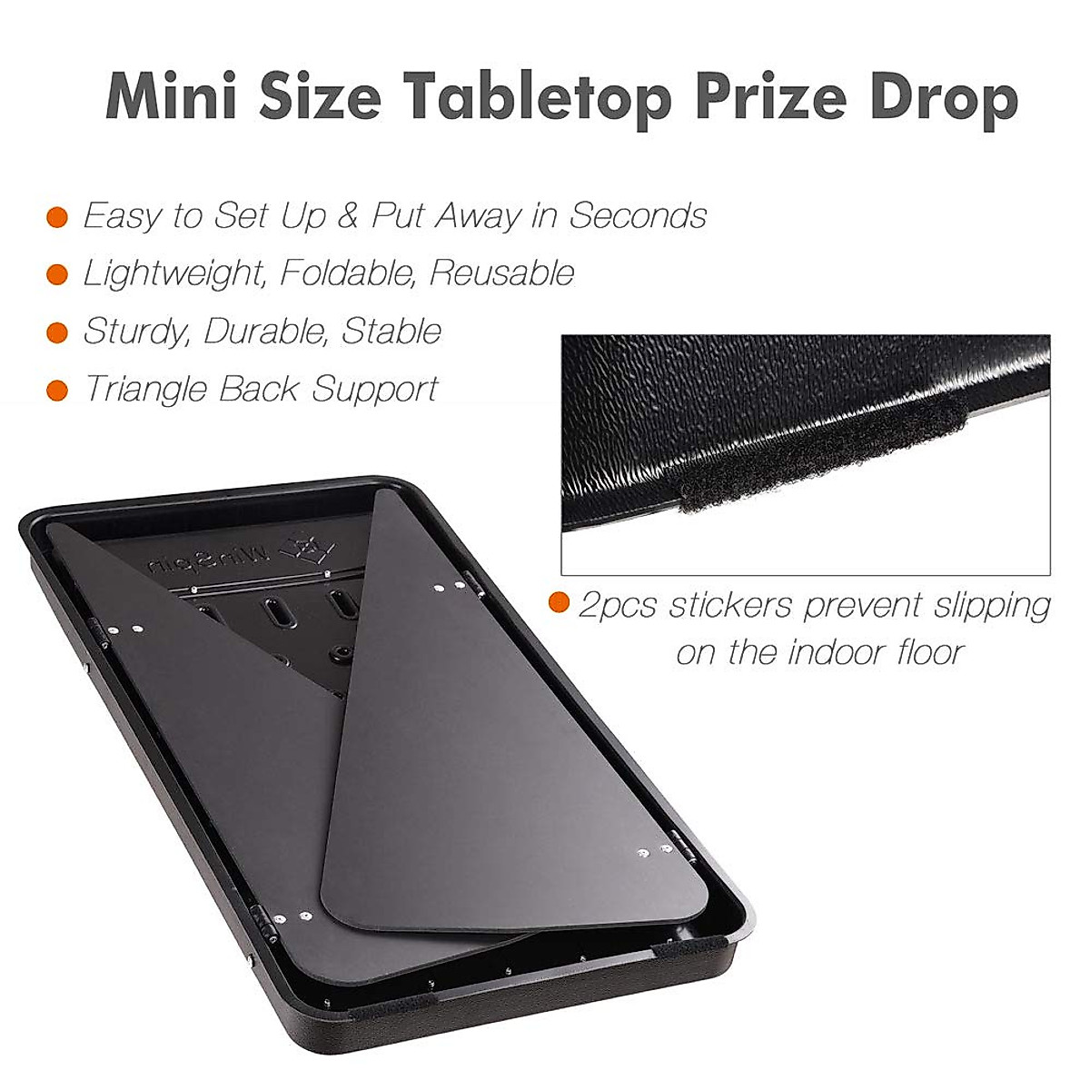 WinSpin Mini Tabletop Prize Drop Board Game Foldable Stand with 8 Playing Pucks for Live Stream Carnival Party Trade Show, (25"x14")
