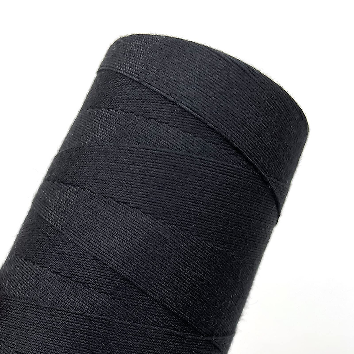 Atimiaza Thick Thread for Sewing Hair, Black Weaving Thread Polyester Thread for Making Wig, Hair Extension Sewing Thread with 3 Pcs Curved Needles (Black)