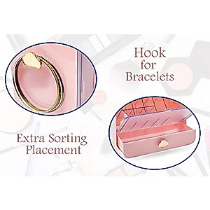 Makeup Organizer With Drawers, Wall mounted Organizer | Portable Makeup Organizer, Makeup Organizer | Makeup Storage Box, Pink Makeup Organizer